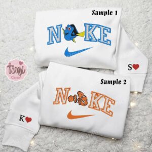 Dory And Nemo x Nike Embroidered Couple Shirt, Disney Finding Nemo ...