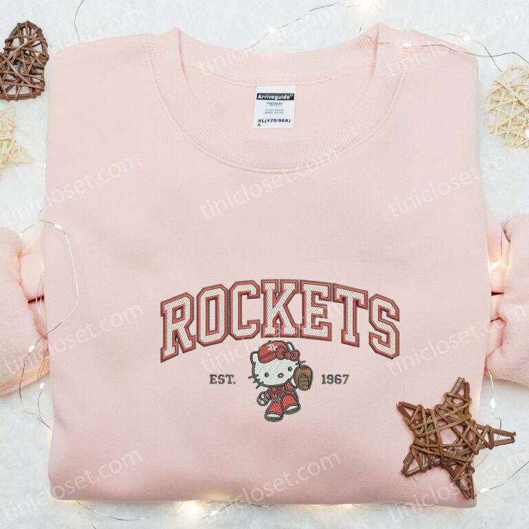 Hello Kitty Rockets Est 1967 Embroidered Shirt, MLB Sports Embroidered ...