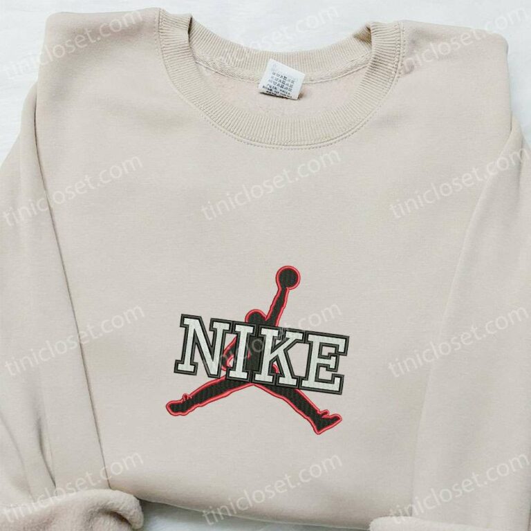 Jordan Logo x Nike Embroidered Shirt, Sports Embroidered Shirt, Nike ...
