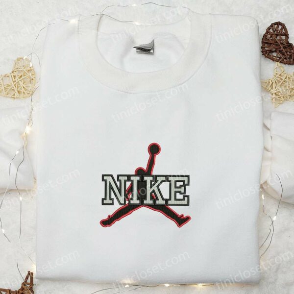 Jordan Logo x Nike Embroidered Shirt, Sports Embroidered Shirt, Nike ...