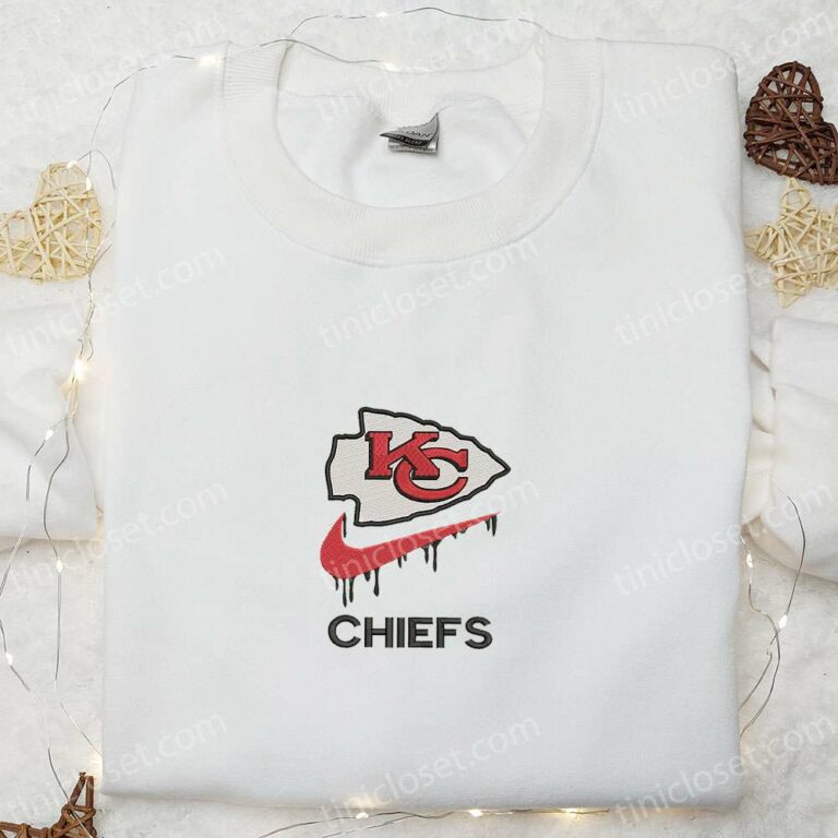 Kansas City Chiefs x Nike Swoosh Drip Embroidered Shirt, NFL Sports ...