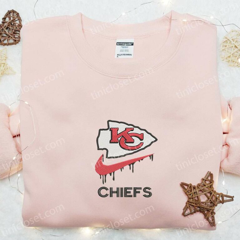 Kansas City Chiefs x Nike Swoosh Drip Embroidered Shirt, NFL Sports ...