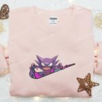 Gastly Haunter Gengar x Nike Swoosh Embroidered Shirt, Pokemon Anime ...