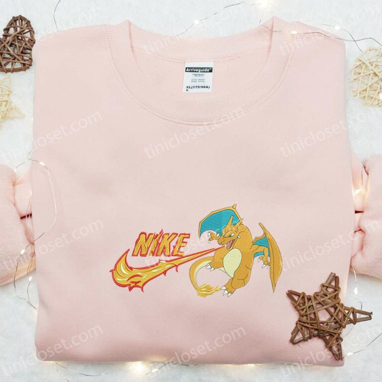 Charizard Fire x Nike Embroidered Shirt, Pokemon Anime Embroidered ...