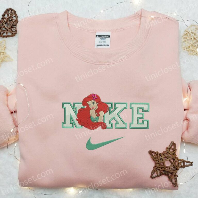 Ariel Flower x Nike Embroidered Shirt, Disney Princess Embroidered ...