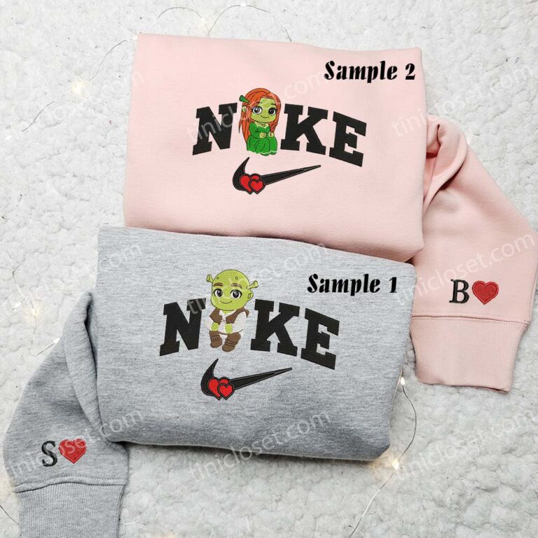 Shrek and Fiona Embroidered Couples Shirts - Small Gifts Great Love