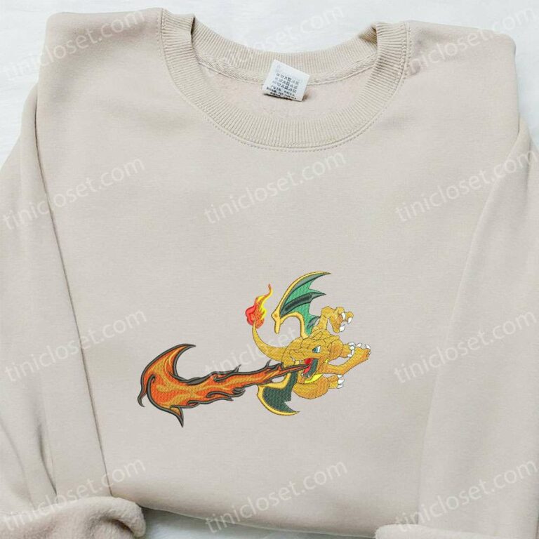 Charizard Pokemon Anime Embroidered Shirt - Small Gifts Great Love
