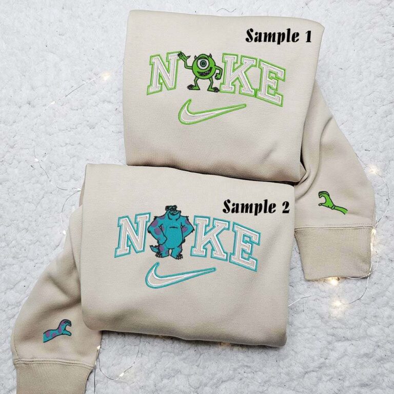 Mike And Sully Disney Monsters Inc Embroidered Couples Shirts - Small ...